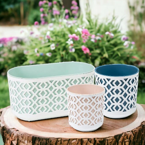 Pretty Pots - Aztec Plant Pot Range - Indoor Plastic Plant Pots