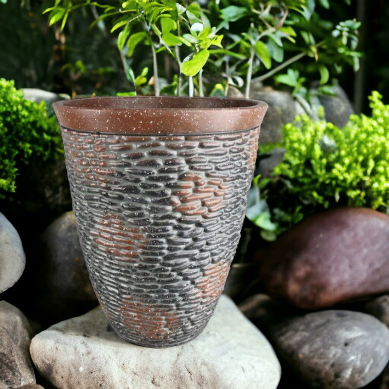 Pretty Pots - Natural Planter Range - Stone & Wood Effect Plant Pots