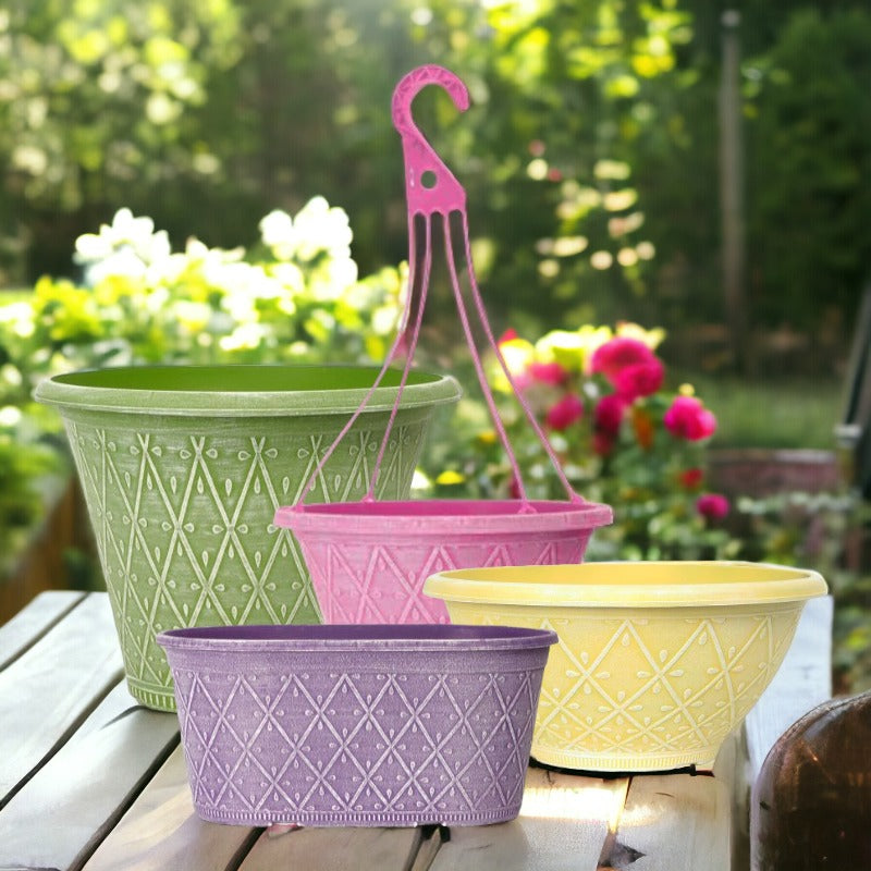 Pretty Pots - Prisma Plant Pots - Bright Colourful Garden Planters