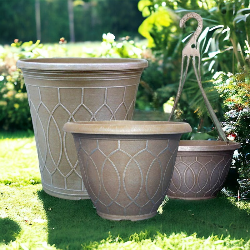 Pretty Pots - Monaco Plant Pot Range - Grey Blue Outdoor Planters